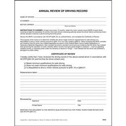 Driver Qualification Forms and Files