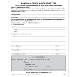 Alcohol and Drug Testing Forms